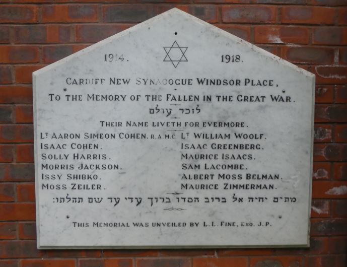 Cardiff United Synagogue War Memorials | Roath Local History Society