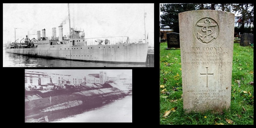 HMS Cameron and R W Cooney headstone | Roath Local History Society